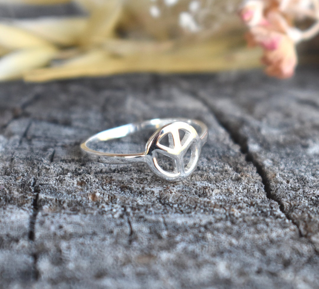 Peace Ring, Peace Sign Ring, 90's Style, Y2k, Boho Ring, Hippie Ring ...