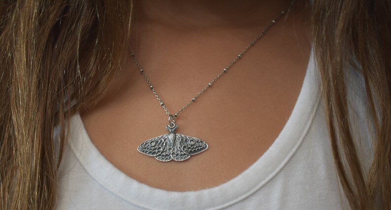 Moth Necklace Large Moth Moth Jewelry Luna Moon - Etsy