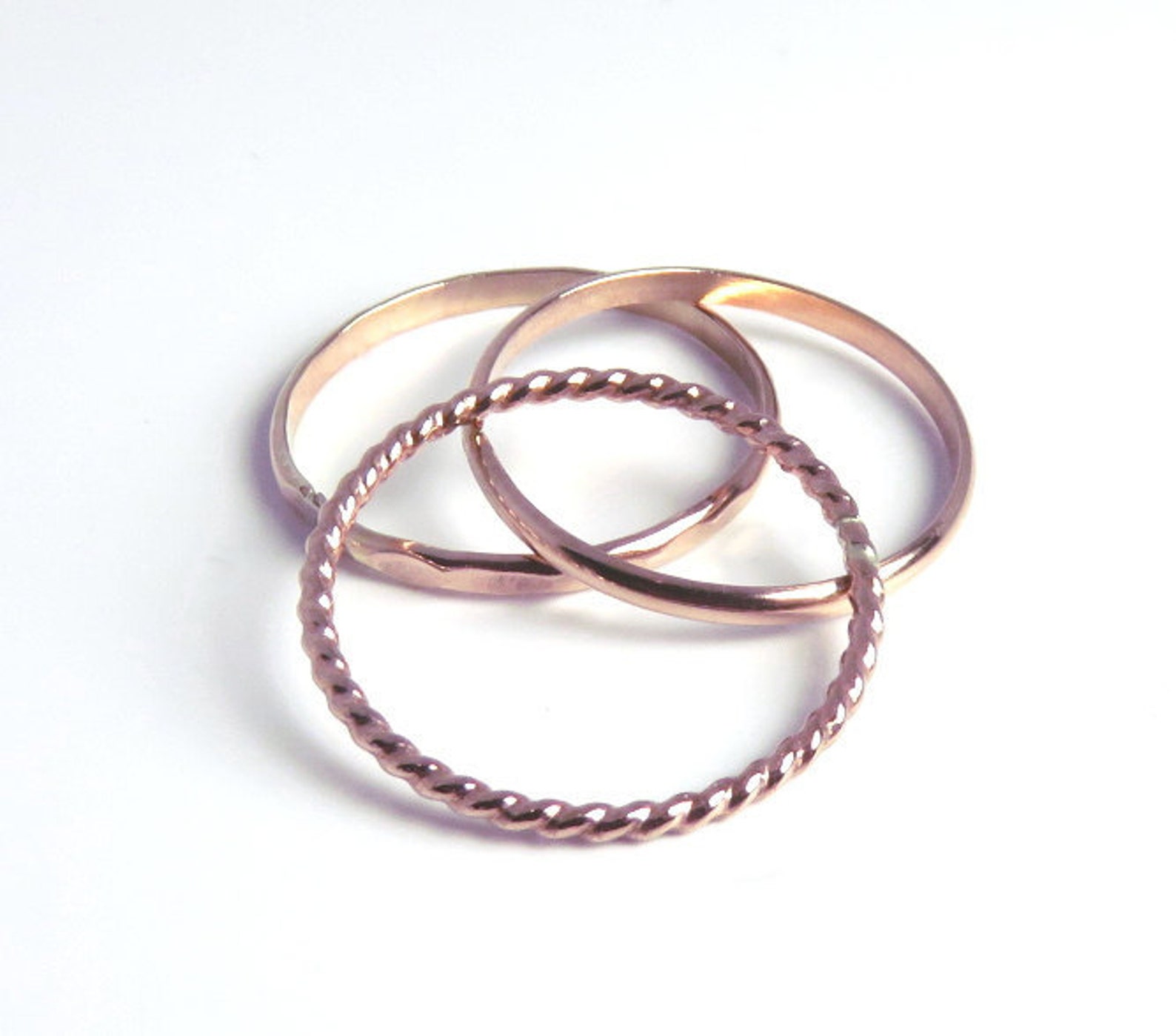 Rose Gold Rings Stacking Rings Rose Gold Stack Stackable - Etsy