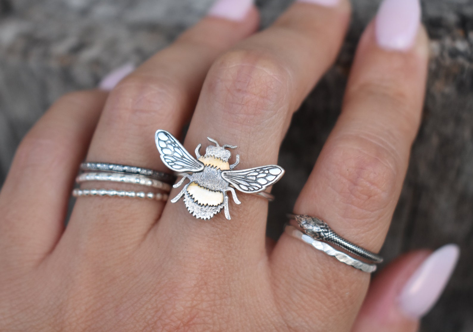 Bee Ring Bumble Bee Ring Gold Bee Ring Silver Bee Ring - Etsy