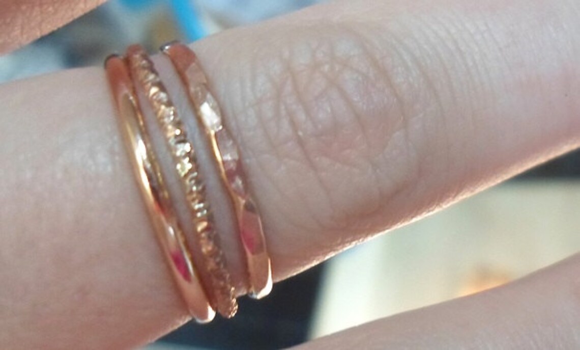Rose Gold Rings Stacking Rings Rose Gold Stack Stackable - Etsy