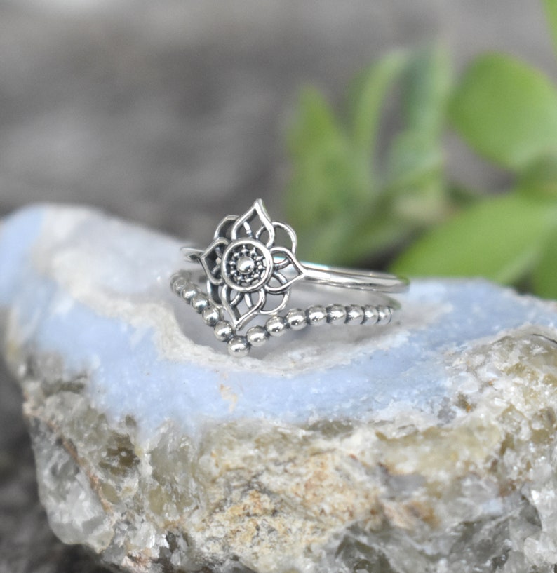 Mandala Ring Boho Ring Sacred Geometry Ring Meditation - Etsy