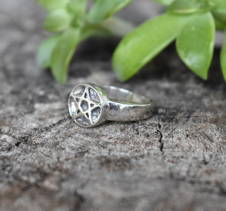 Sterling Silver Pentagram Ring Pentacle Ring Elemental Ring - Etsy