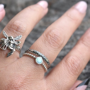 Fairy Ring, Forest Fairy Ring, Silver Fairy Ring, Silver Rings, Opal ...
