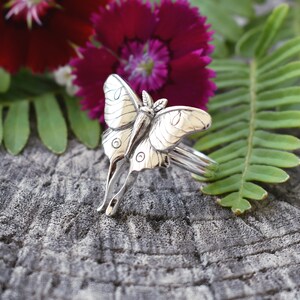 Luna Moth Ring, Moth Ring, Sterling Silver Ring, Silver Moth Ring, Luna ...