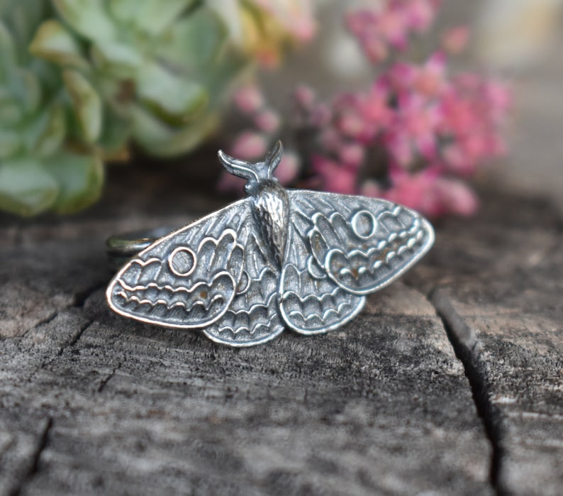 Moth Ring Sterling Silver Moth Ring Silver Moth Ring Large - Etsy