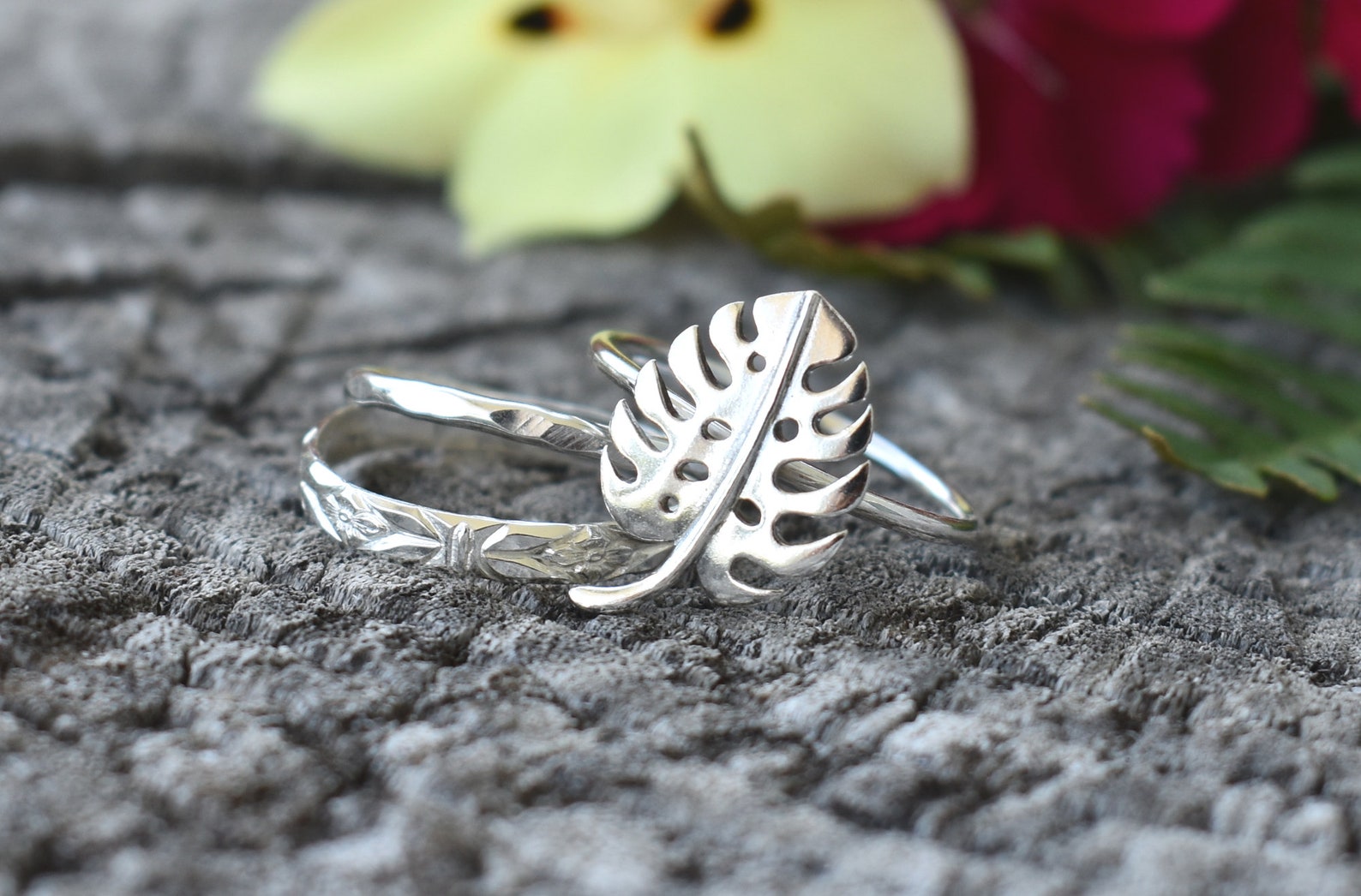 Monstera Ring, Monstera Leaf Ring, Silver Monstera Ring, Leaf Rings ...