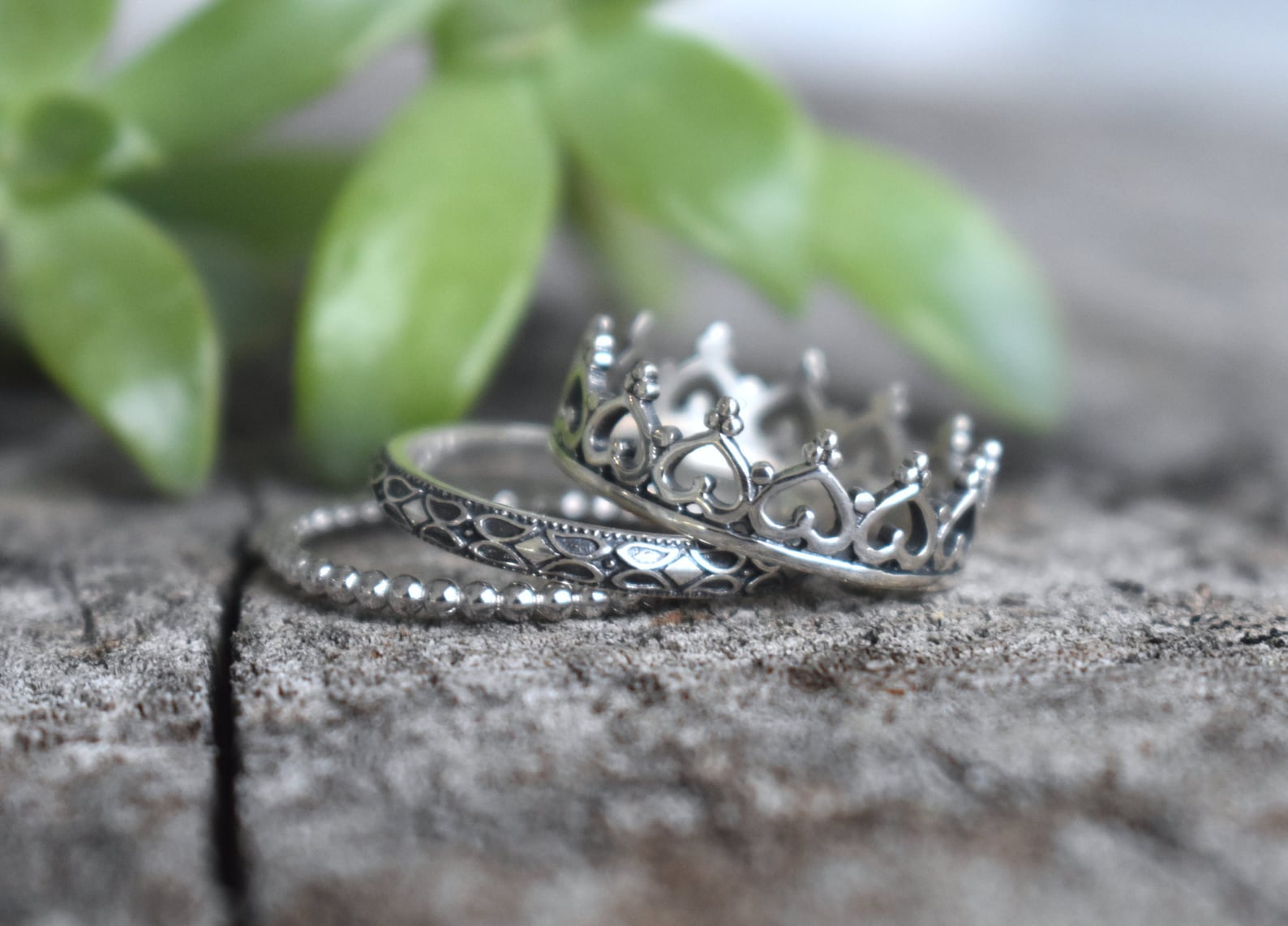 Princess Ring Crown Ring Crown Stacking Set Sterling Silver - Etsy