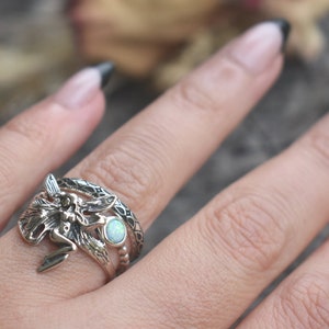 Fairy Ring, Forest Fairy Ring, Silver Fairy Ring, Silver Rings, Opal ...