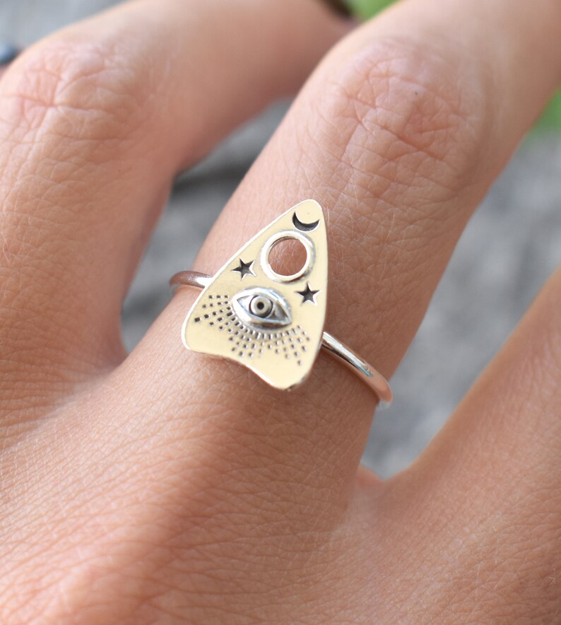 Planchette Ring Ouija Ring Moon and star ring planchette | Etsy