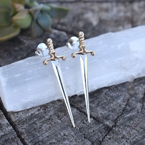 Sword Earrings, Sword Studs, Dagger Earrings, Ace of Swords, Queen of Swords, King of Swords ...