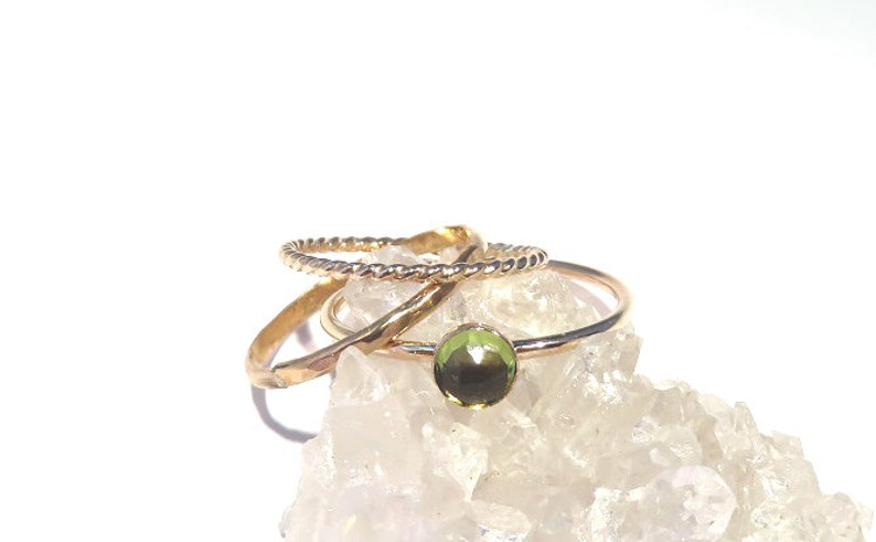 Peridot Ring Peridot Stacking Set Gold Peridot Rings - Etsy