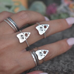 Planchette Ring, Ouija Ring, Moon and Star Ring, Planchette Jewelry ...