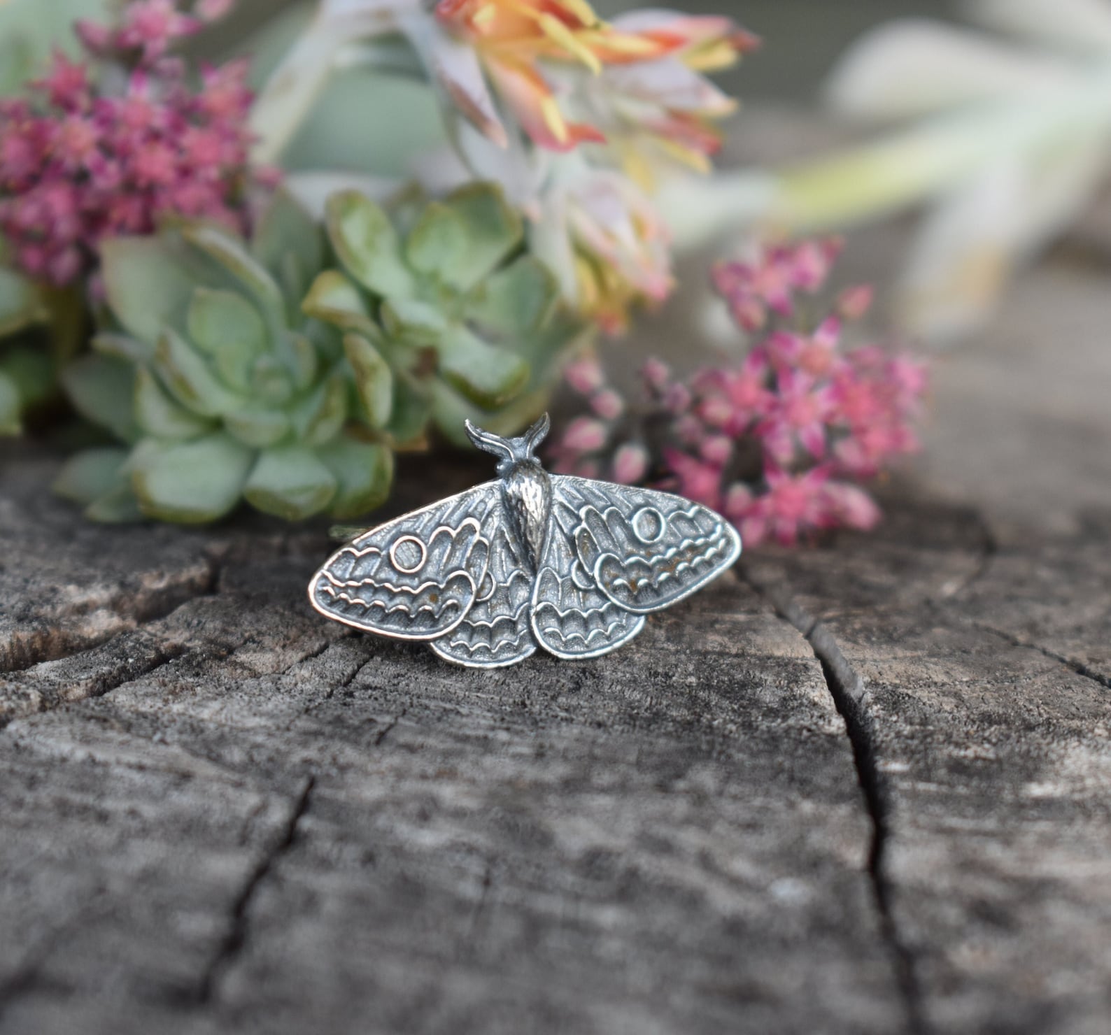 Moth Ring, Sterling Silver Moth Ring, Silver Moth Ring, Large Moth Ring ...