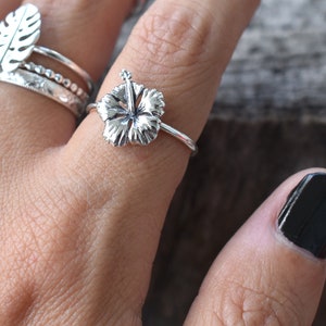 Hibiscus Ring, Hibiscus Flower Ring, Tropical Ring, Plant Lover, Plant ...