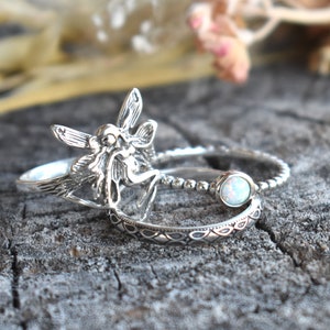 Fairy Ring, Forest Fairy Ring, Silver Fairy Ring, Silver Rings, Opal ...