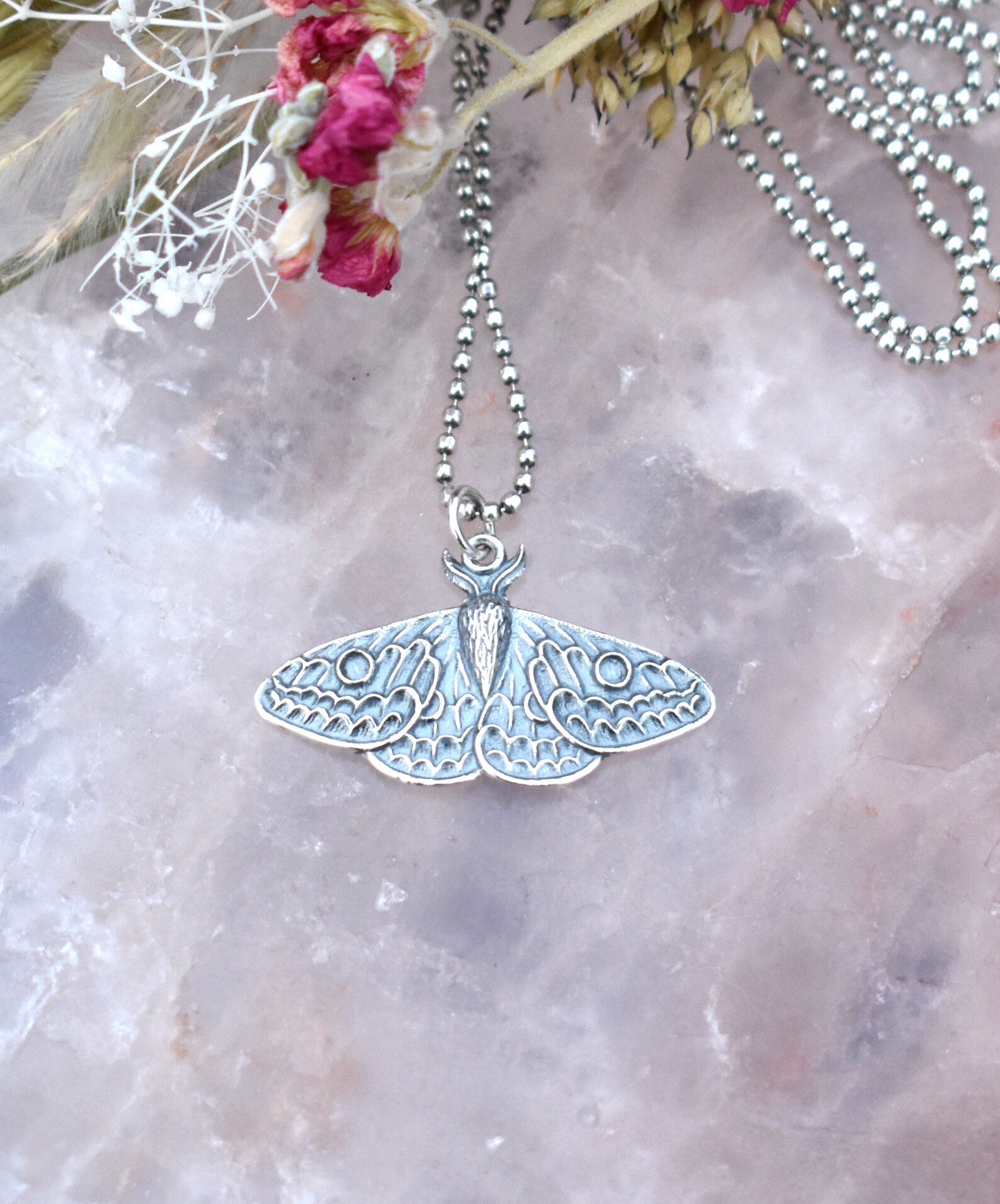Moth Necklace Large Moth Moth Jewelry Luna Moon - Etsy