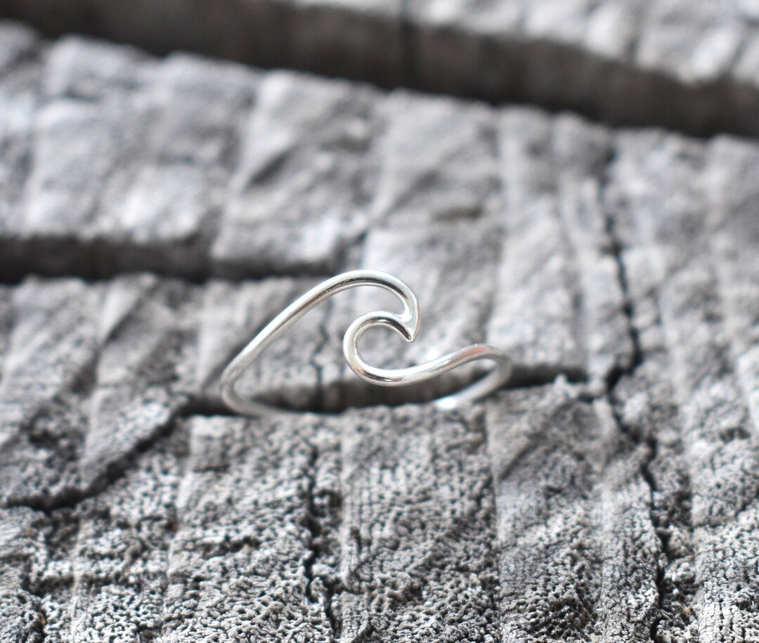 Wave Ring, Dainty Wave Ring, Womens Wave Ring, Beach Wave Ring, Ocean ...