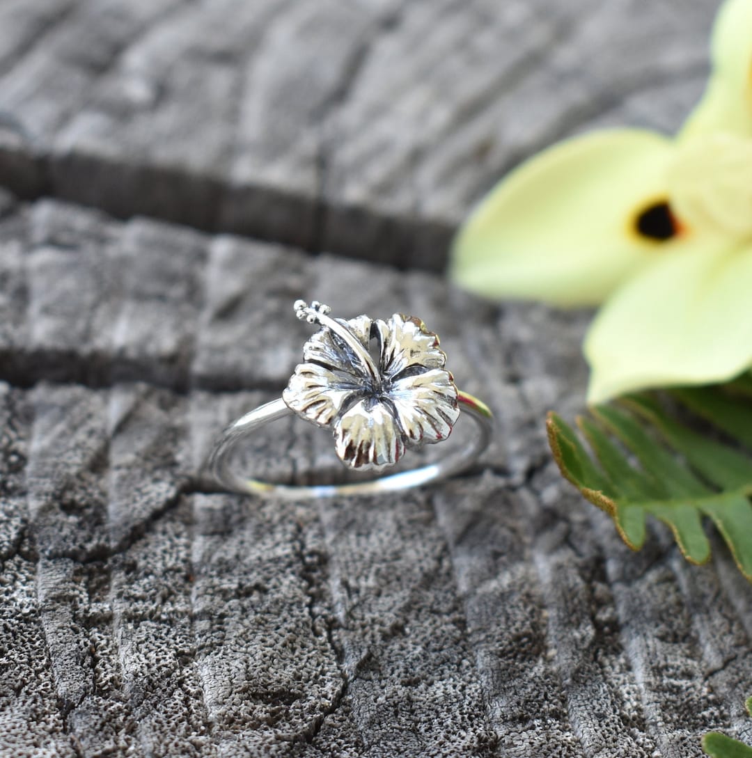 Hibiscus Ring, Hibiscus Flower Ring, Tropical Ring, Plant Lover, Plant ...