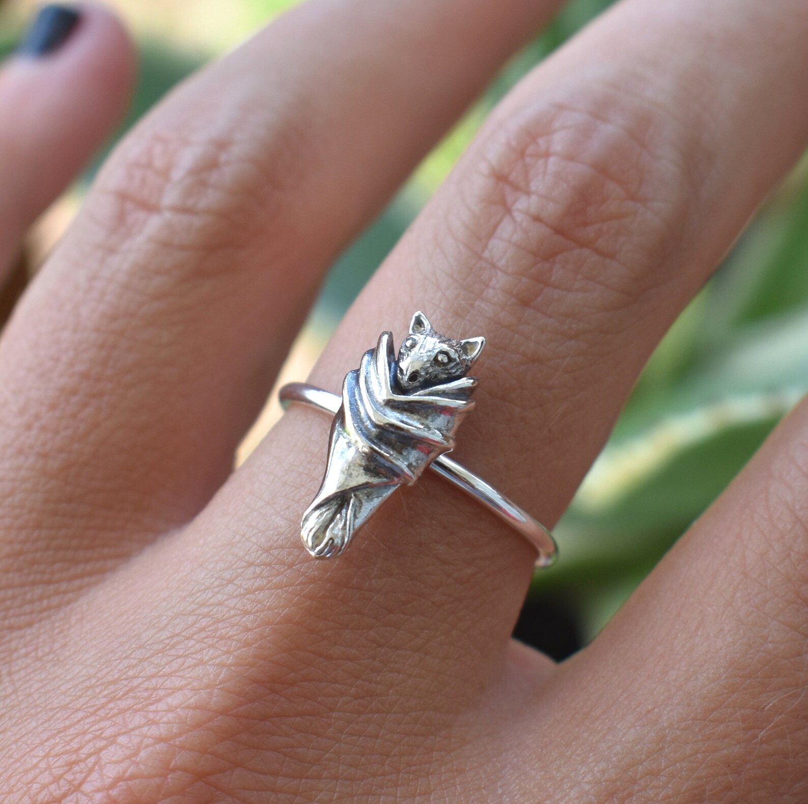 Bat Ring Bat Medicine Sterling Silver Bat Silver Bat Ring - Etsy