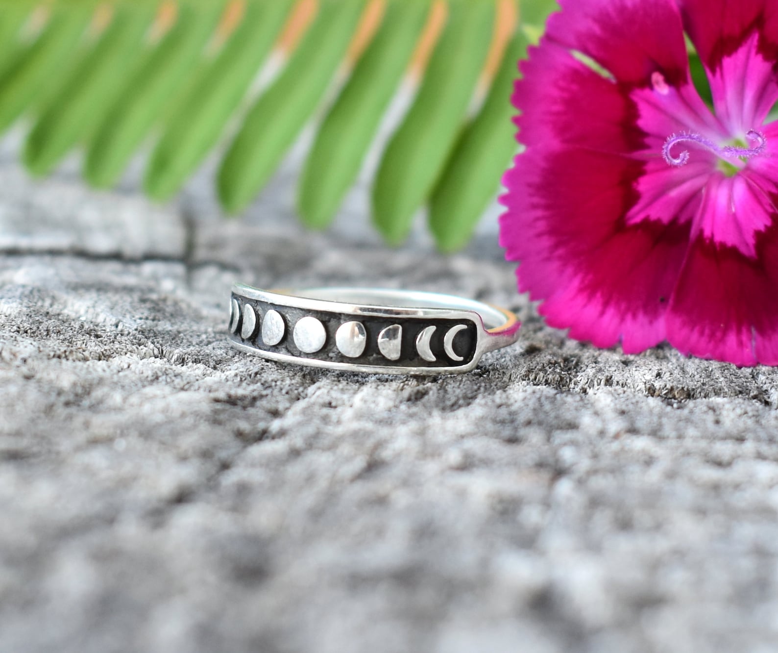 Sterling Silver Moon Phase Ring Moon Phase Jewelry Moon - Etsy