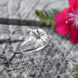 Hibiscus Ring, Hibiscus Flower Ring, Tropical Ring, Plant Lover, Plant ...