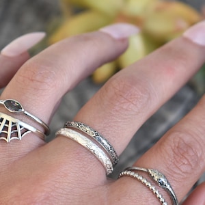 Boho Ring, Floral Ring, Silver Ring, Silver Stacking Ring, Knuckle ...
