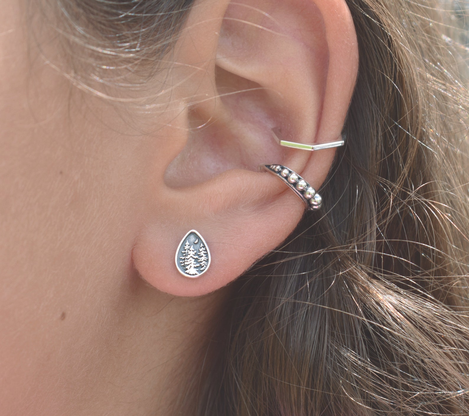 Tree Earrings Forest Earrings Pine Tree Studs Tree Stud - Etsy