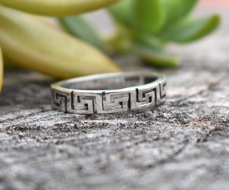 Greek Key Ring Sterling Silver Greek Ring Greek Key Jewelry - Etsy