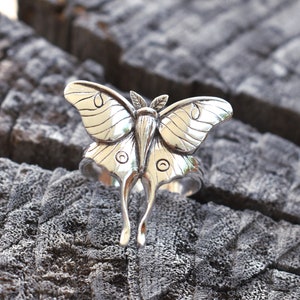 Luna Moth Ring, Moth Ring, Sterling Silver Ring, Silver Moth Ring, Luna ...