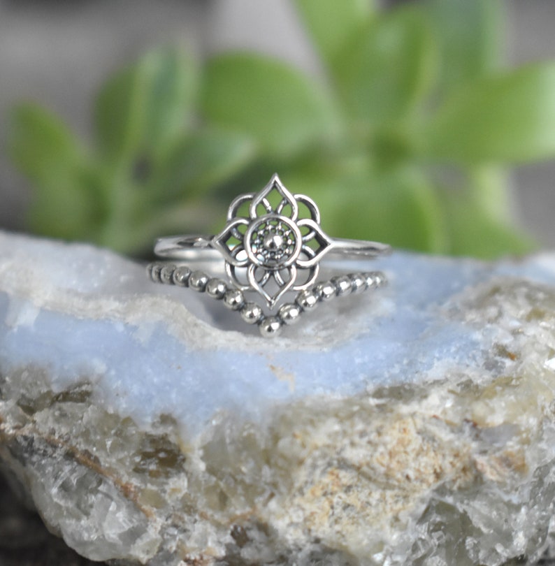 Mandala Ring Boho Ring Sacred Geometry Ring Meditation - Etsy