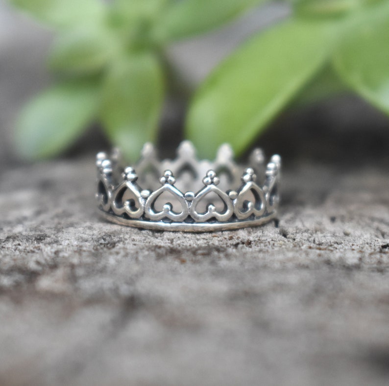 Crown Ring Princess Ring Sterling Silver Stacking Rings - Etsy