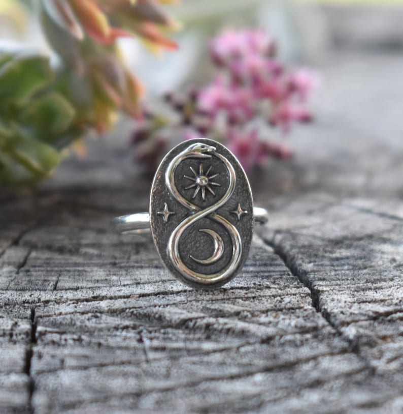 Infinity Snake Ring Ouroboros Ring Sterling Silver Snake - Etsy