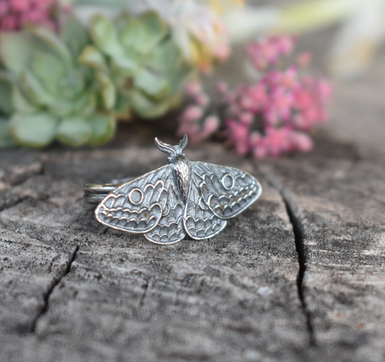 Moth Ring Sterling Silver Moth Ring Silver Moth Ring Large - Etsy