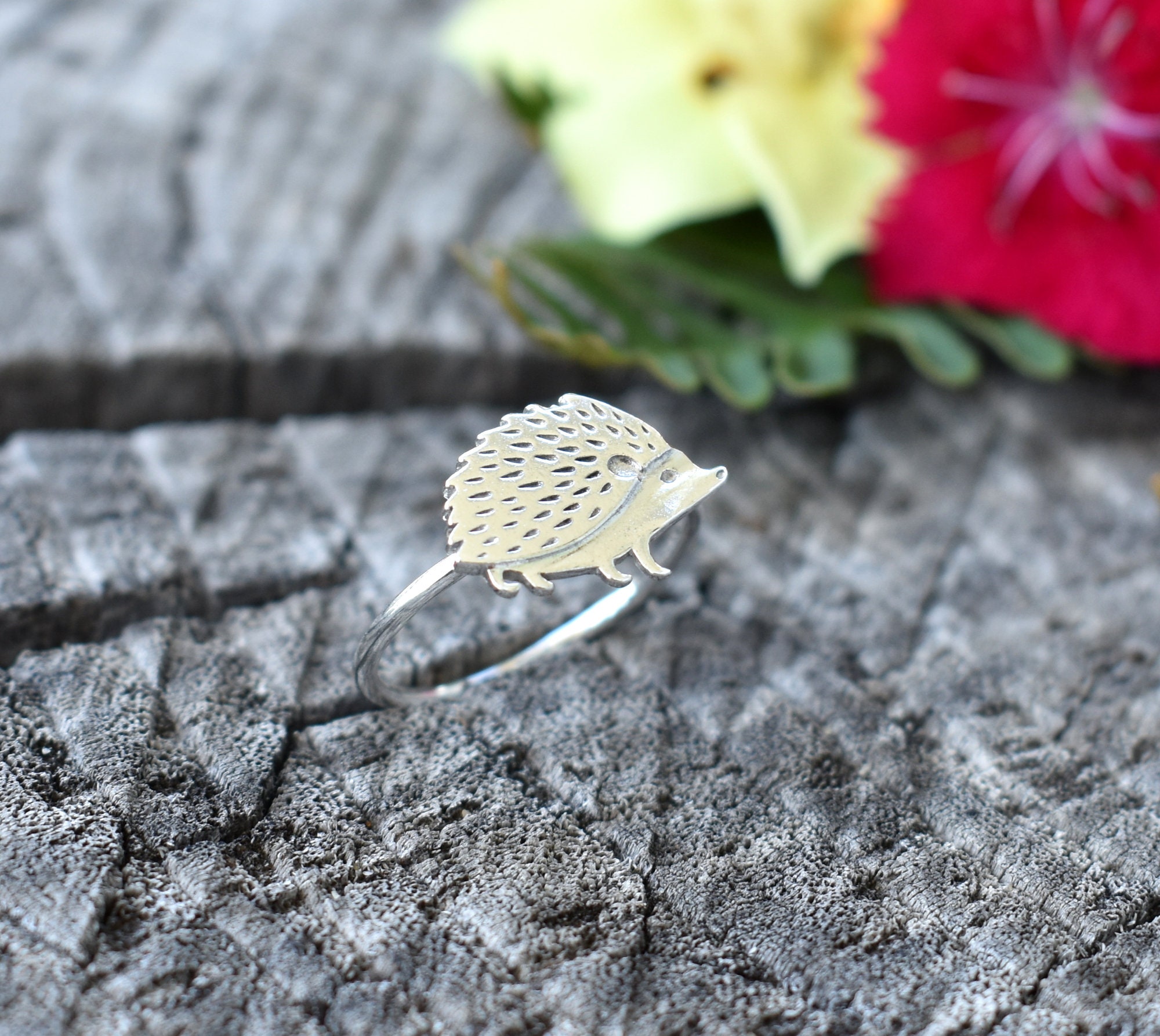 Hedgehog Ring Hedgehog love sterling silver hedgehog silver | Etsy