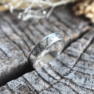 Mountain Range Ring, Forest Tree Ring, Sterling Silver Mountain and ...