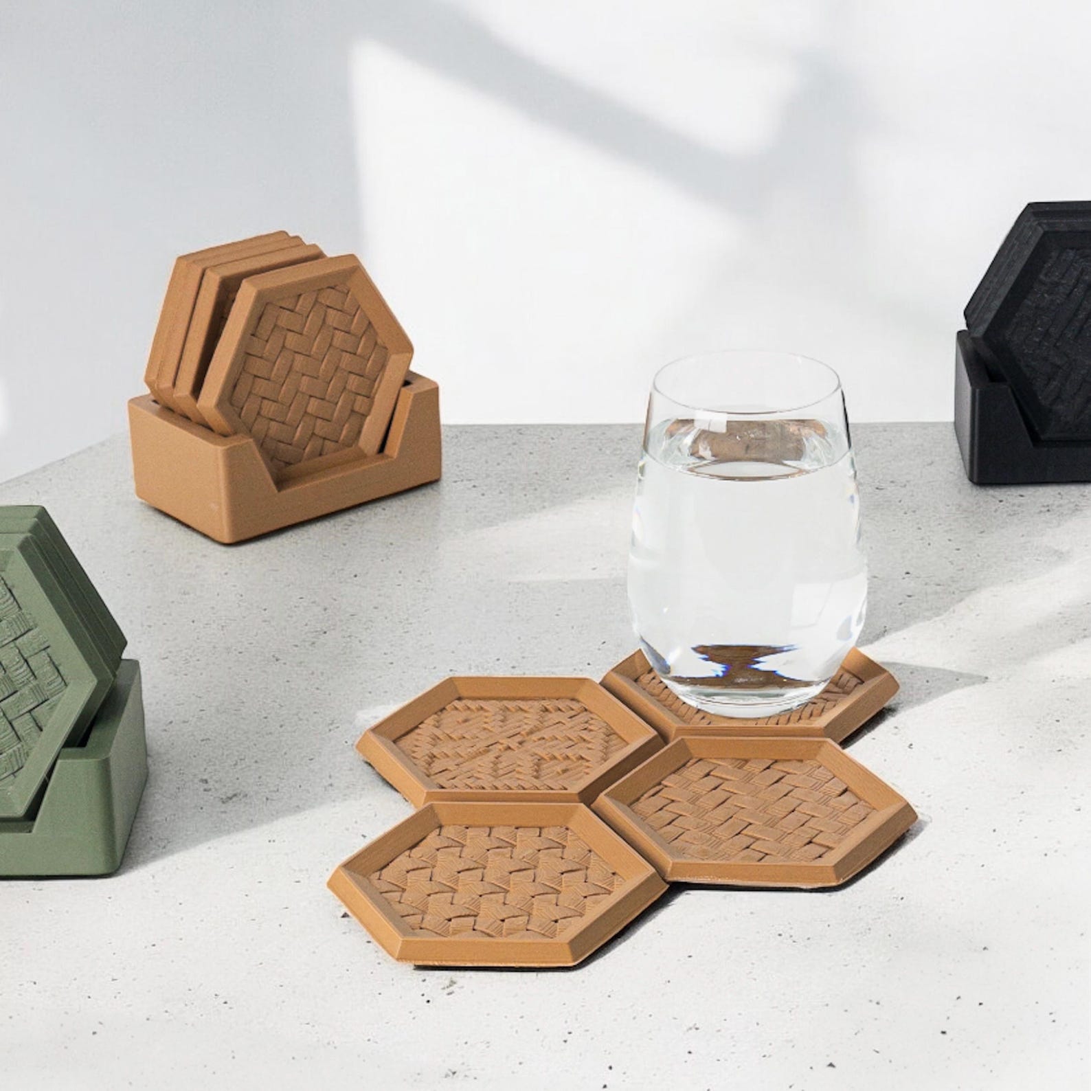 Thai Woven Pattern Coaster Set – 3D Printed From Upcycled Plastic | Eco ...