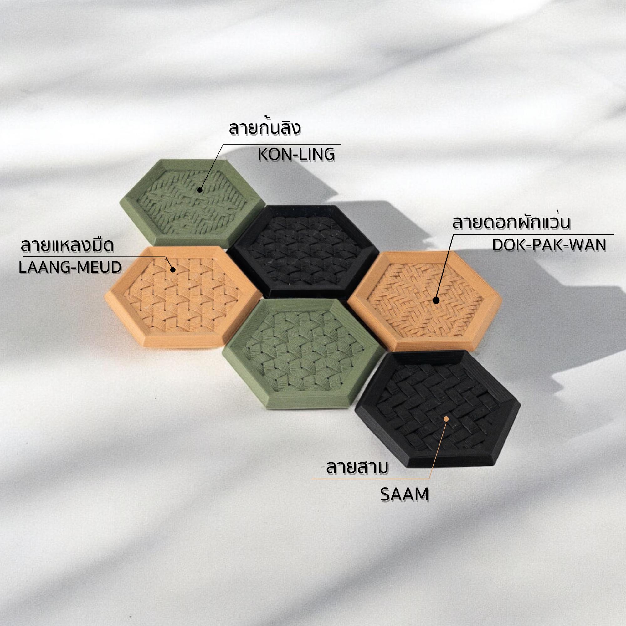 Thai Woven Pattern Coaster Set – 3D Printed From Upcycled Plastic | Eco ...