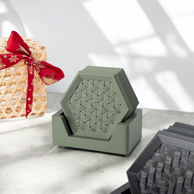 Thai Woven Pattern Coaster Set – 3D Printed From Upcycled Plastic | Eco ...