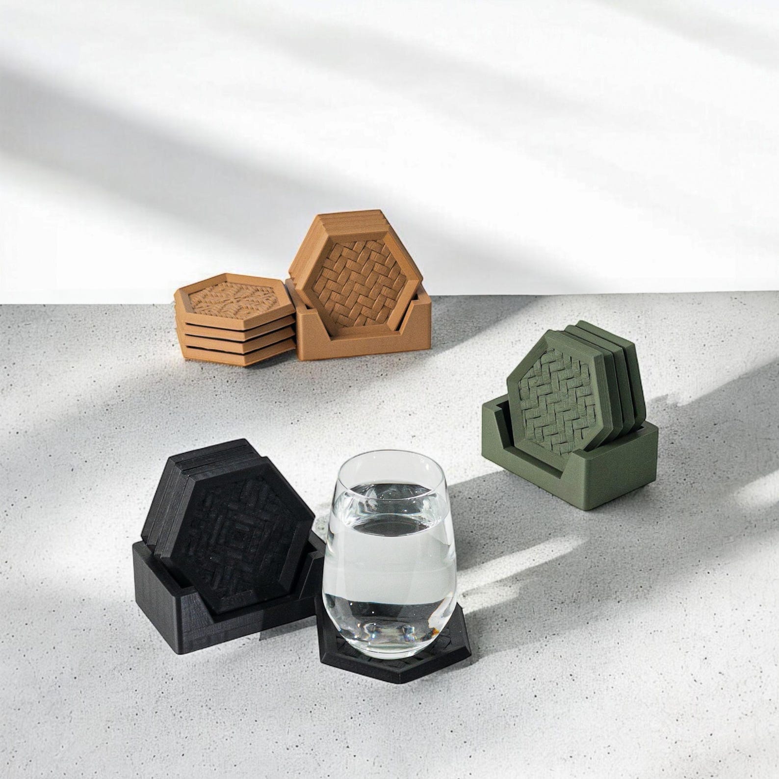 Thai Woven Pattern Coaster Set – 3D Printed From Upcycled Plastic | Eco ...