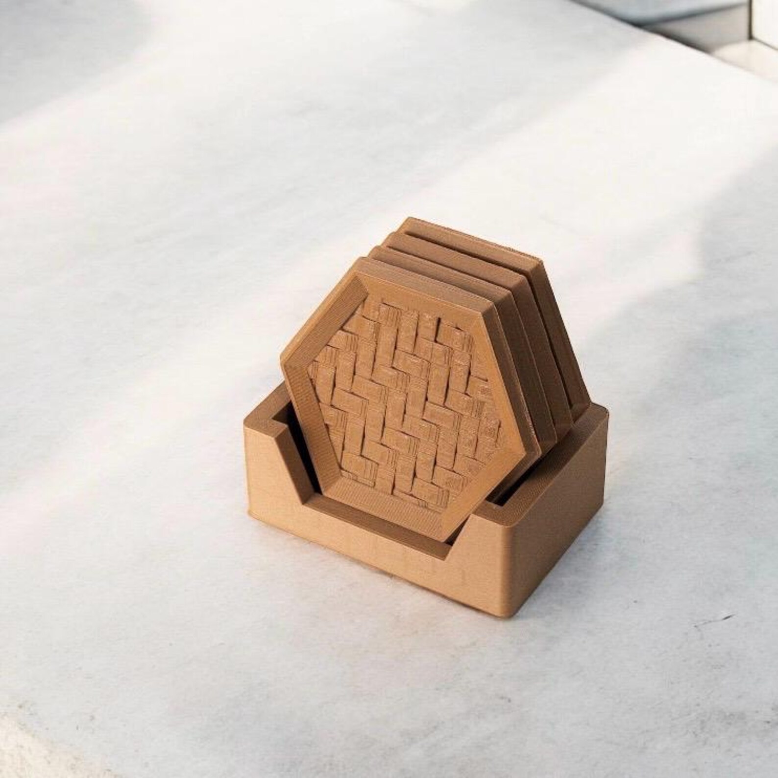 Thai Woven Pattern Coaster Set – 3D Printed From Upcycled Plastic | Eco ...