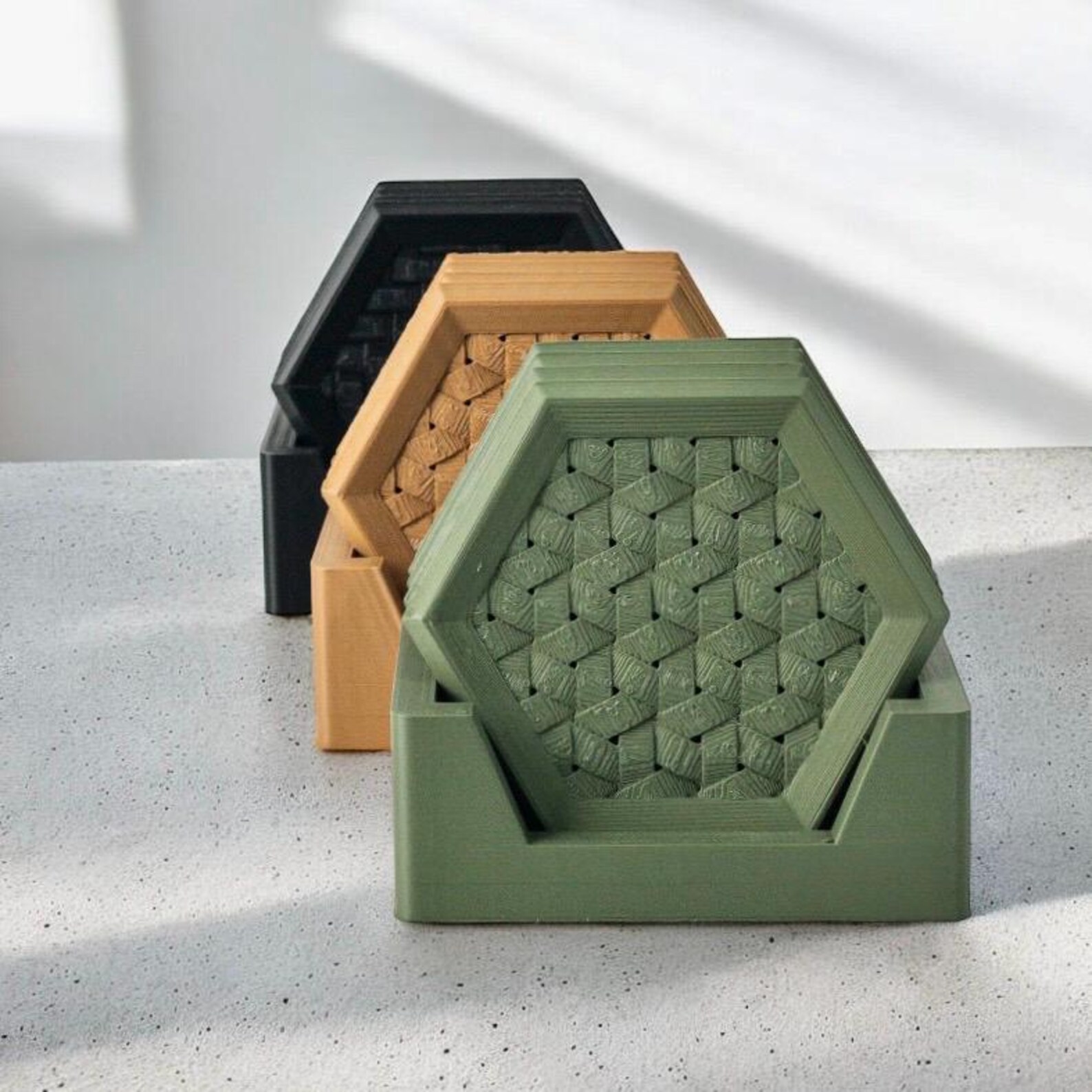 Thai Woven Pattern Coaster Set – 3D Printed From Upcycled Plastic | Eco ...
