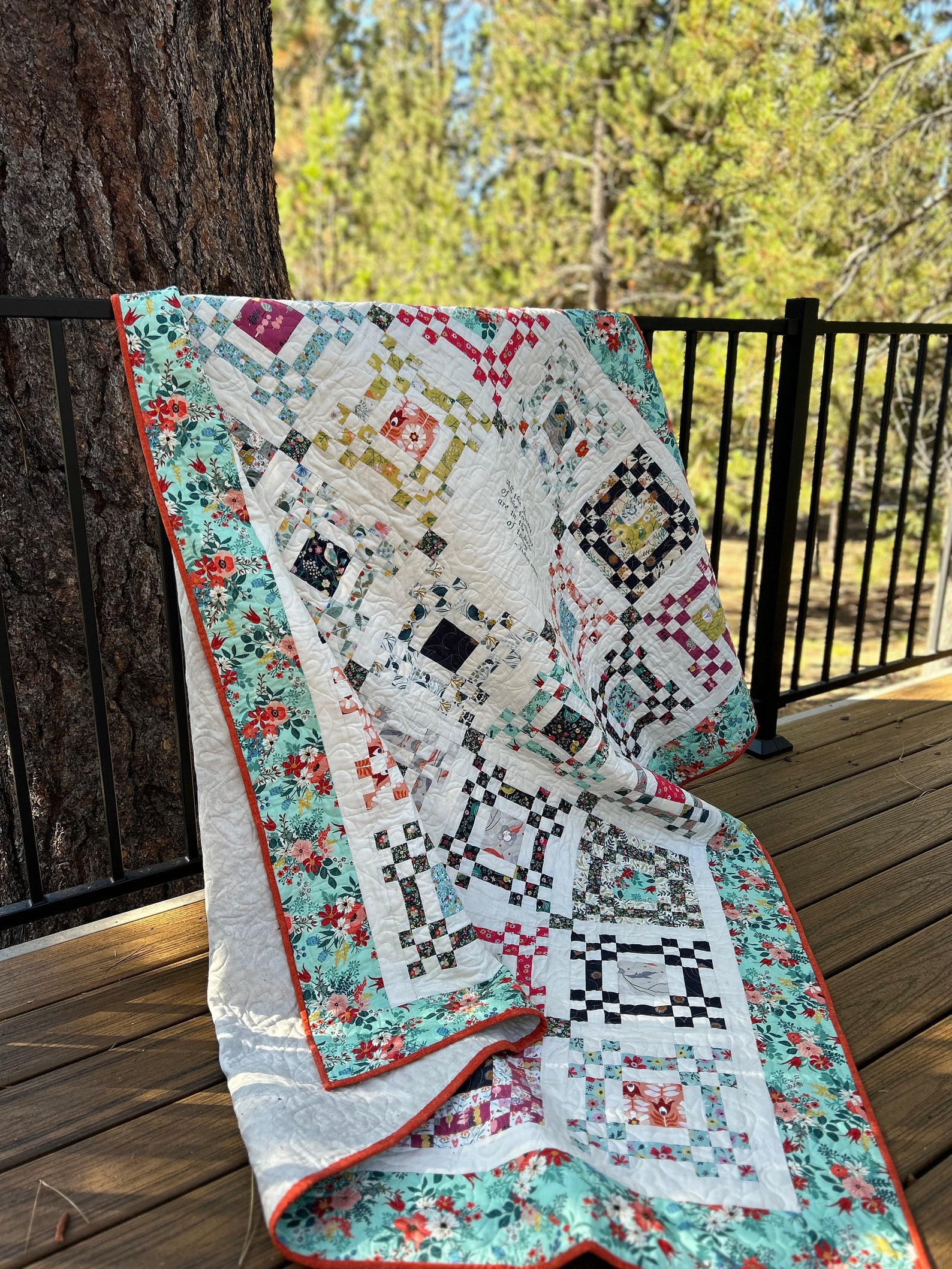 Flowerbox Throw Quilt, Flower Homemade Blanket, Ready to Ship - Etsy