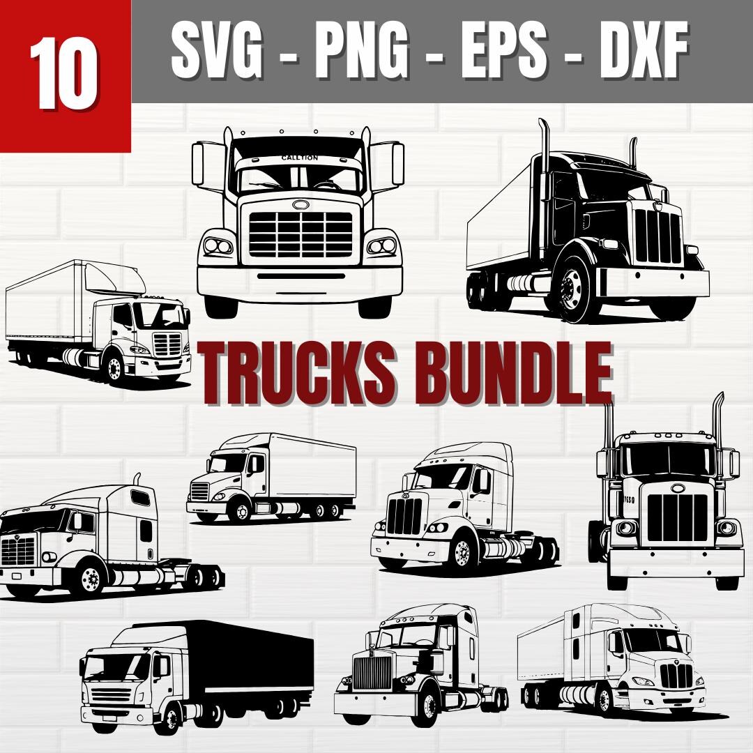 Truck SVG Bundle, Semitrailer SVG, Big Rig Svg, Trucker Svg, Tractor ...