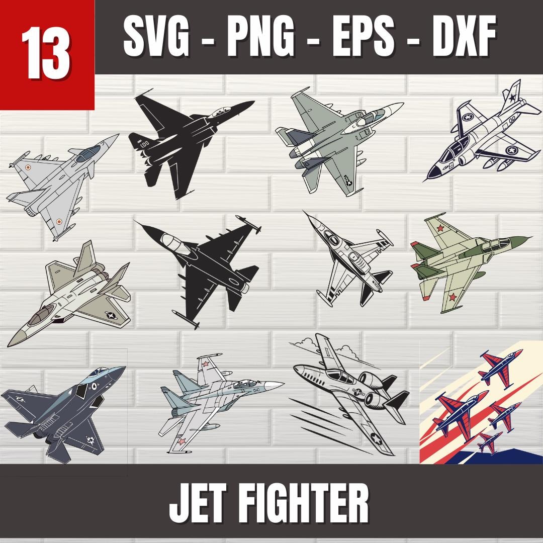 Jet Fighter Silhouette, Fighter Jet Svg Bundle, Jet Fighter Clipart ...