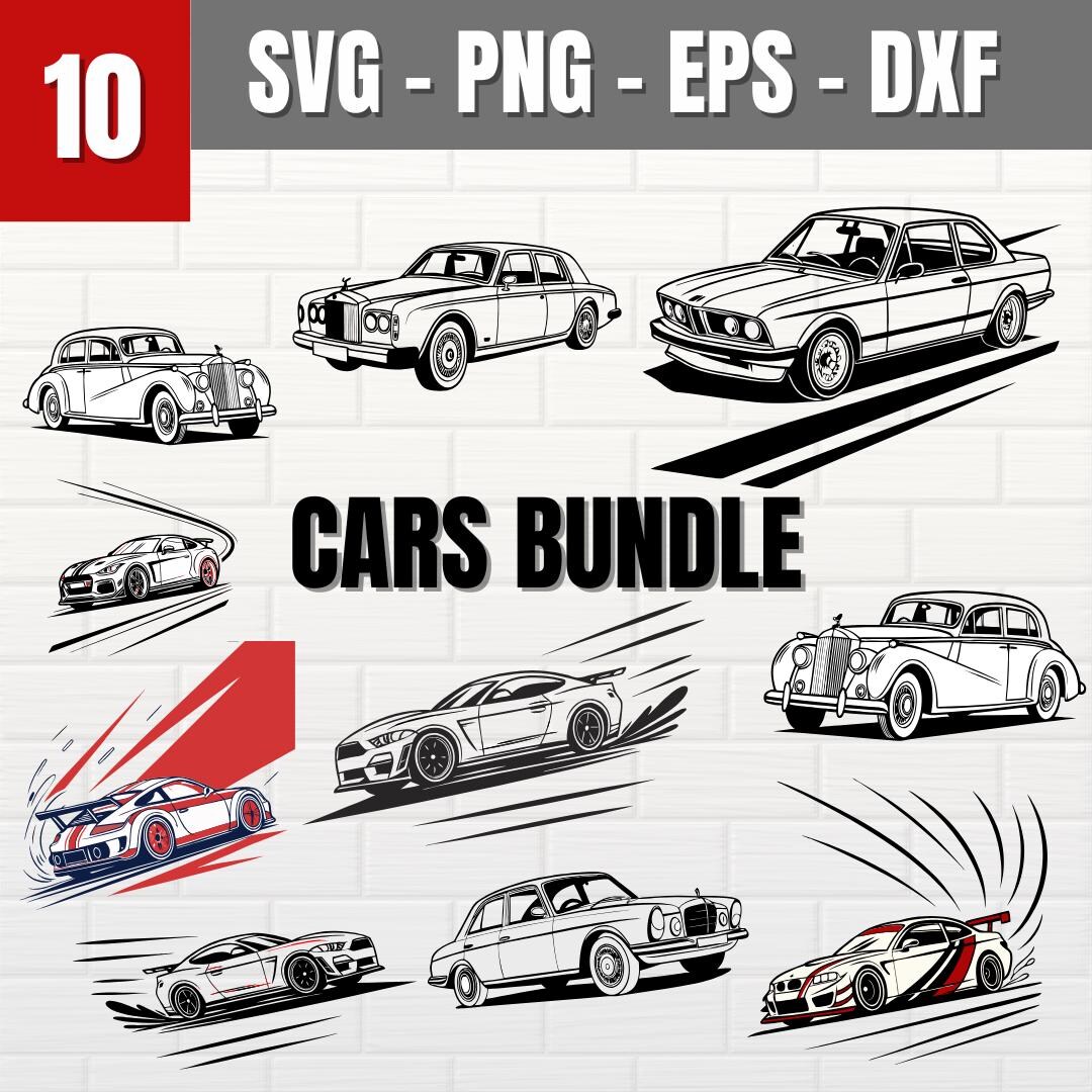 Car Svg Bundle, Retro Car Silhouette Svg, Sports Car Svg, Classic Car ...