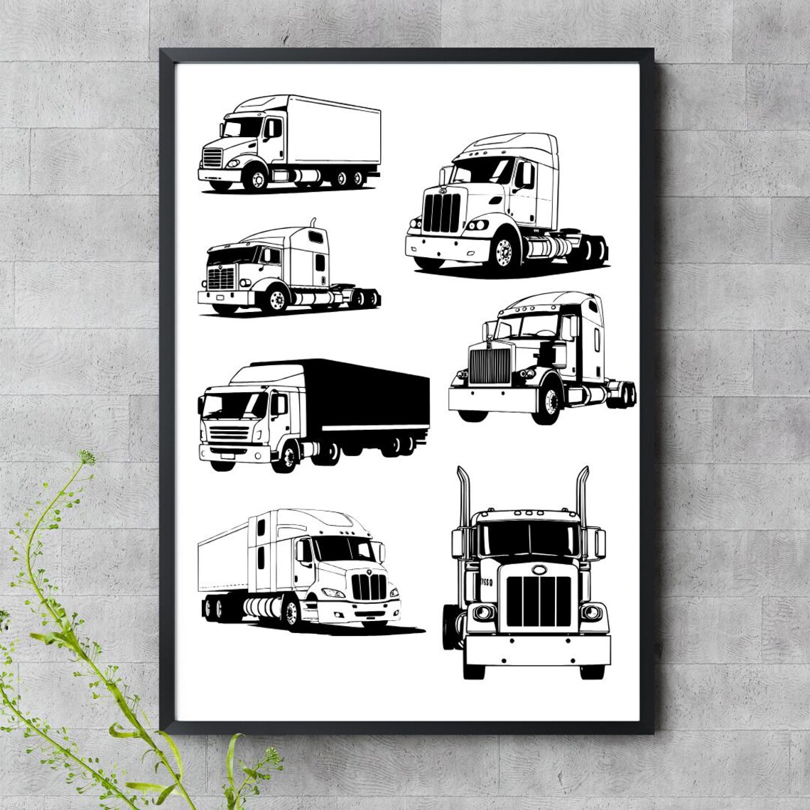 Truck SVG Bundle, Semitrailer SVG, Big Rig Svg, Trucker Svg, Tractor ...