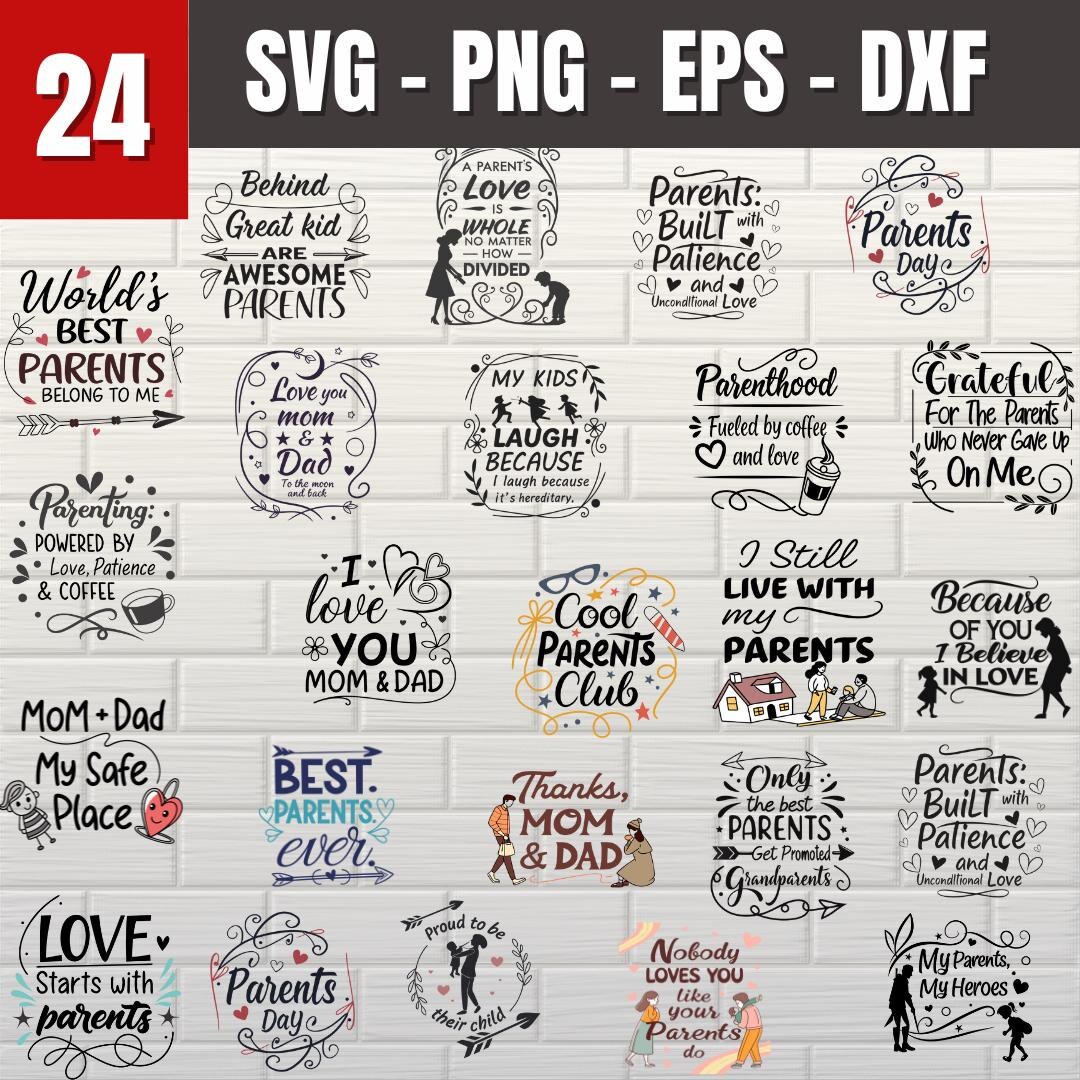 Parents Svg Bundle, Parents Quotes Svg, Parents Svg for Gift, Parents ...