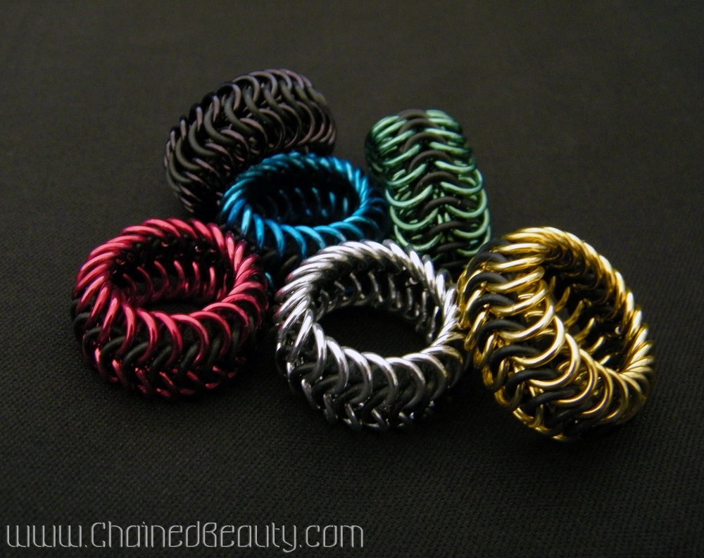 Stretchy Chainmaille Rings in Your Choice of Colors - Etsy