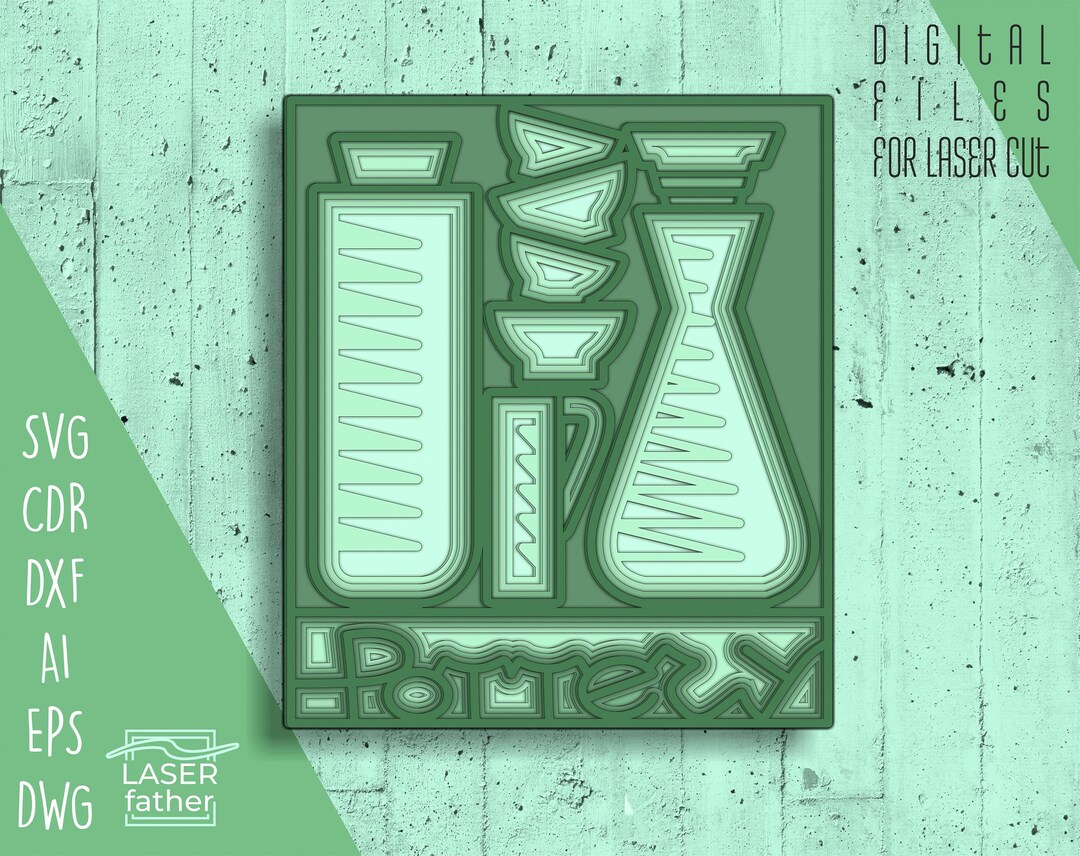 Multilayered SVG for Laser Cutting, Pottery Svg Eps Cdr Ai Dxf Files ...